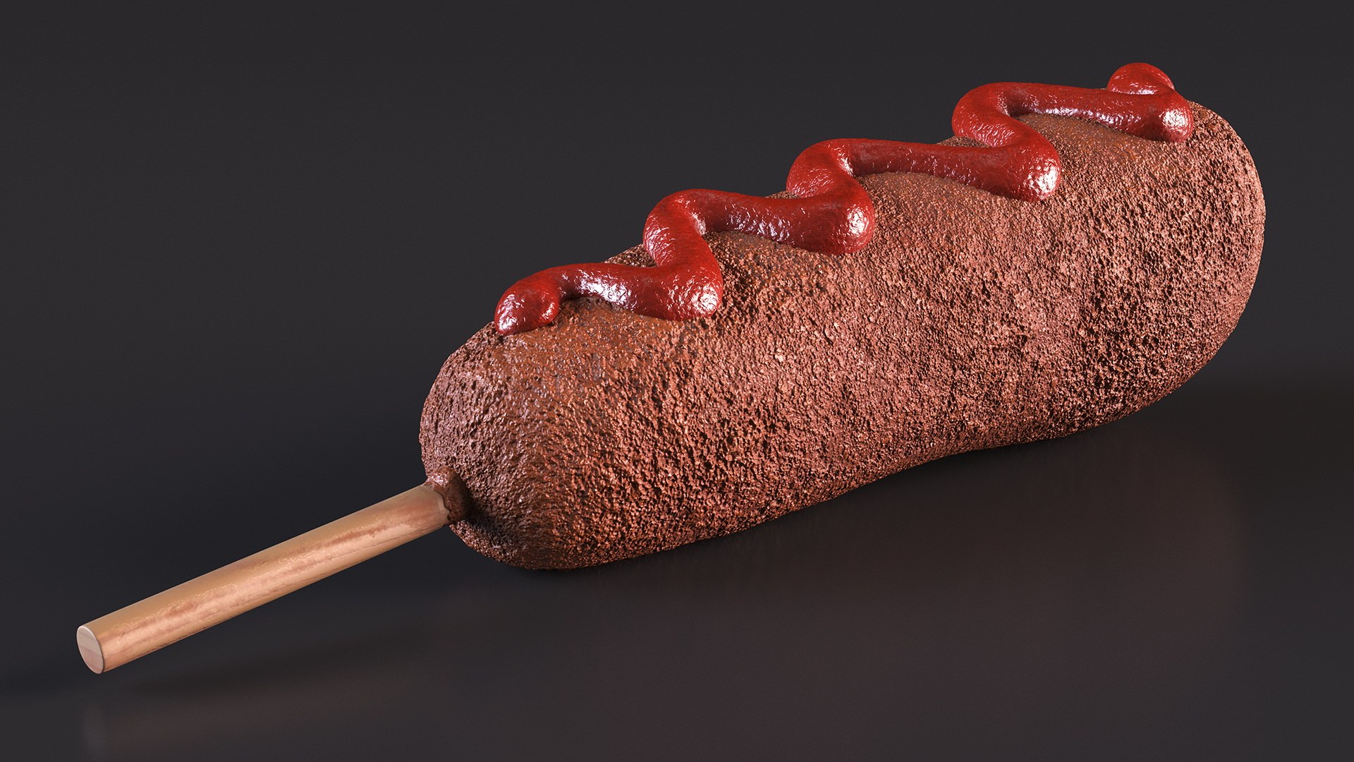 3D Corn Dog With Ketchup - TurboSquid 2147313