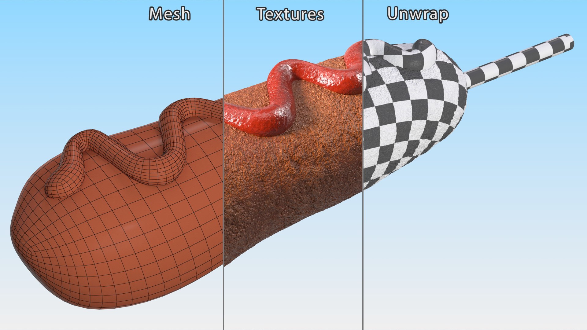 3D Corn Dog With Ketchup - TurboSquid 2147313