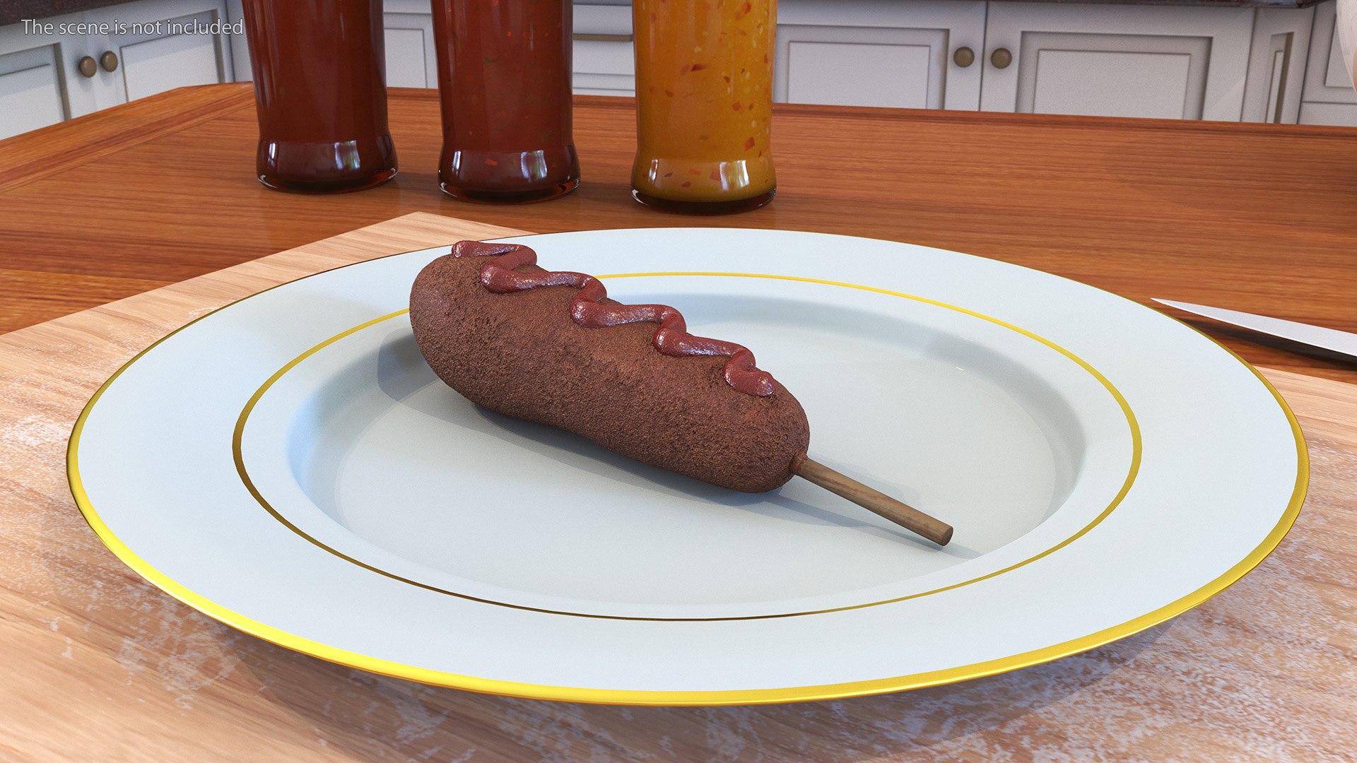 3D Corn Dog With Ketchup - TurboSquid 2147313