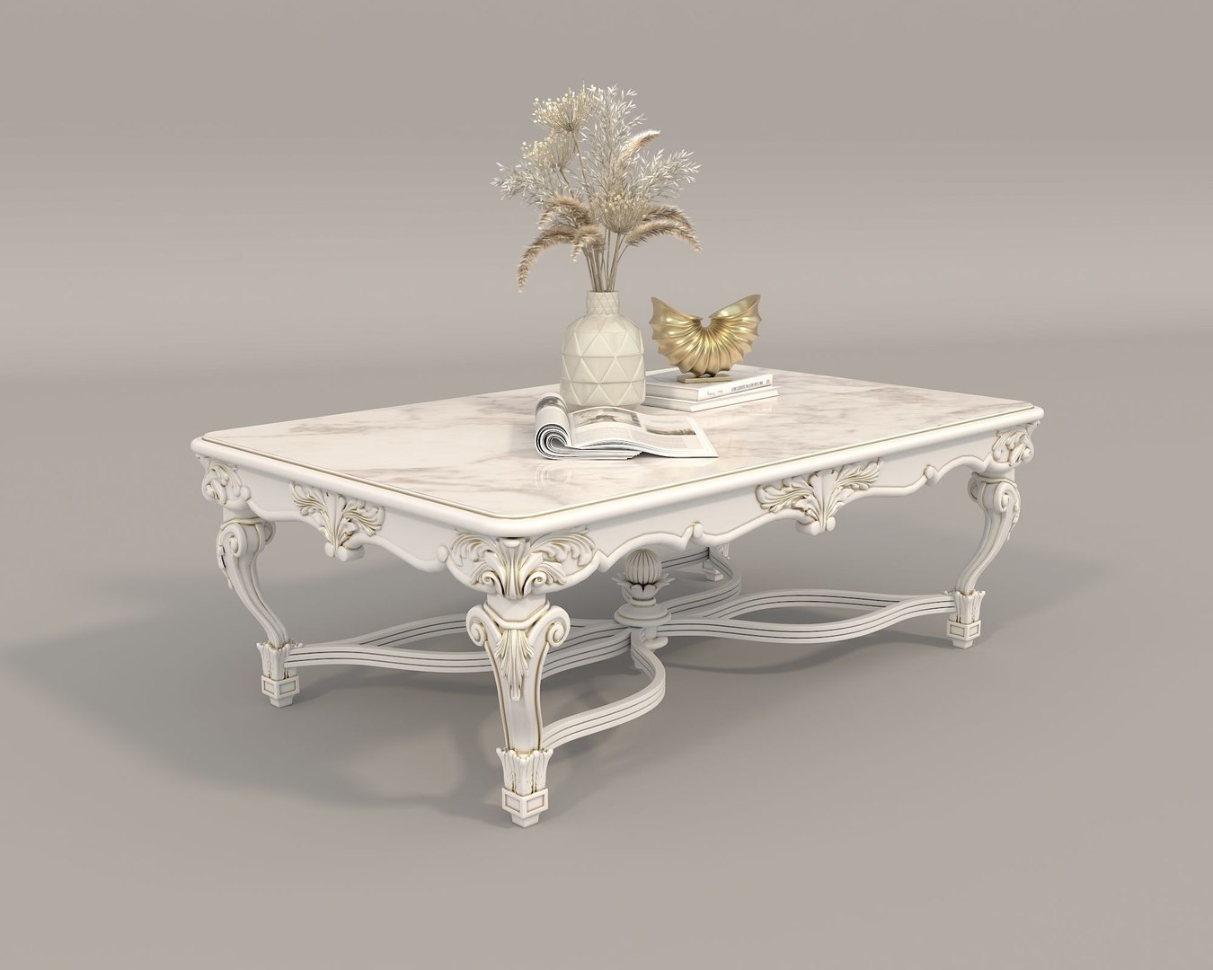 3D Model Classic European Style Coffee Table And Armchair 23 ...