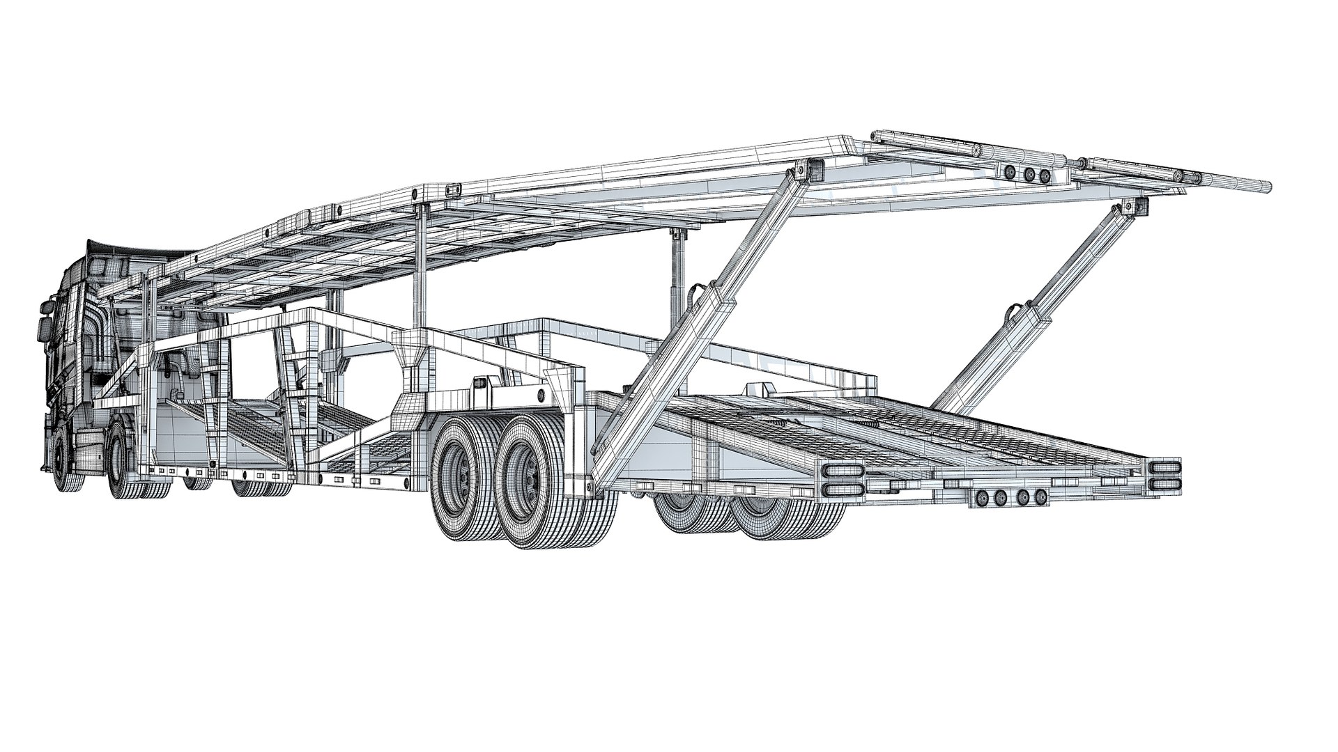 3D Car Carrier Semi Truck Trailer - TurboSquid 2262502