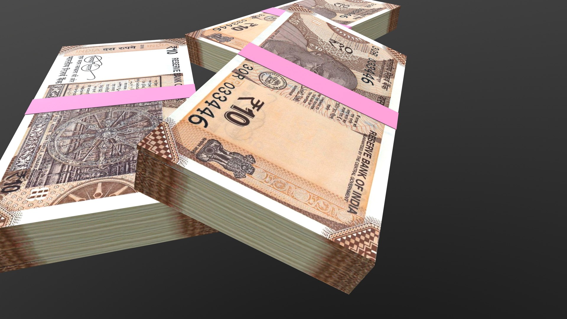3D Model Indian 10 Note Currency Bundle AR VR PBR - TurboSquid 2007199