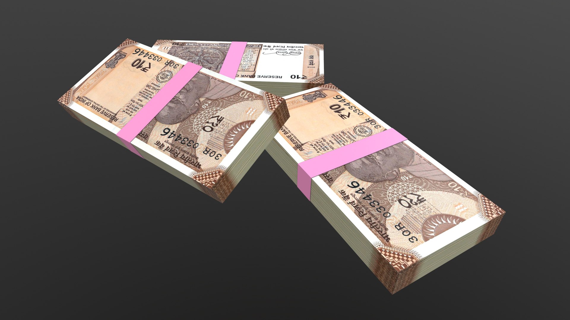 3D Model Indian 10 Note Currency Bundle AR VR PBR - TurboSquid 2007199