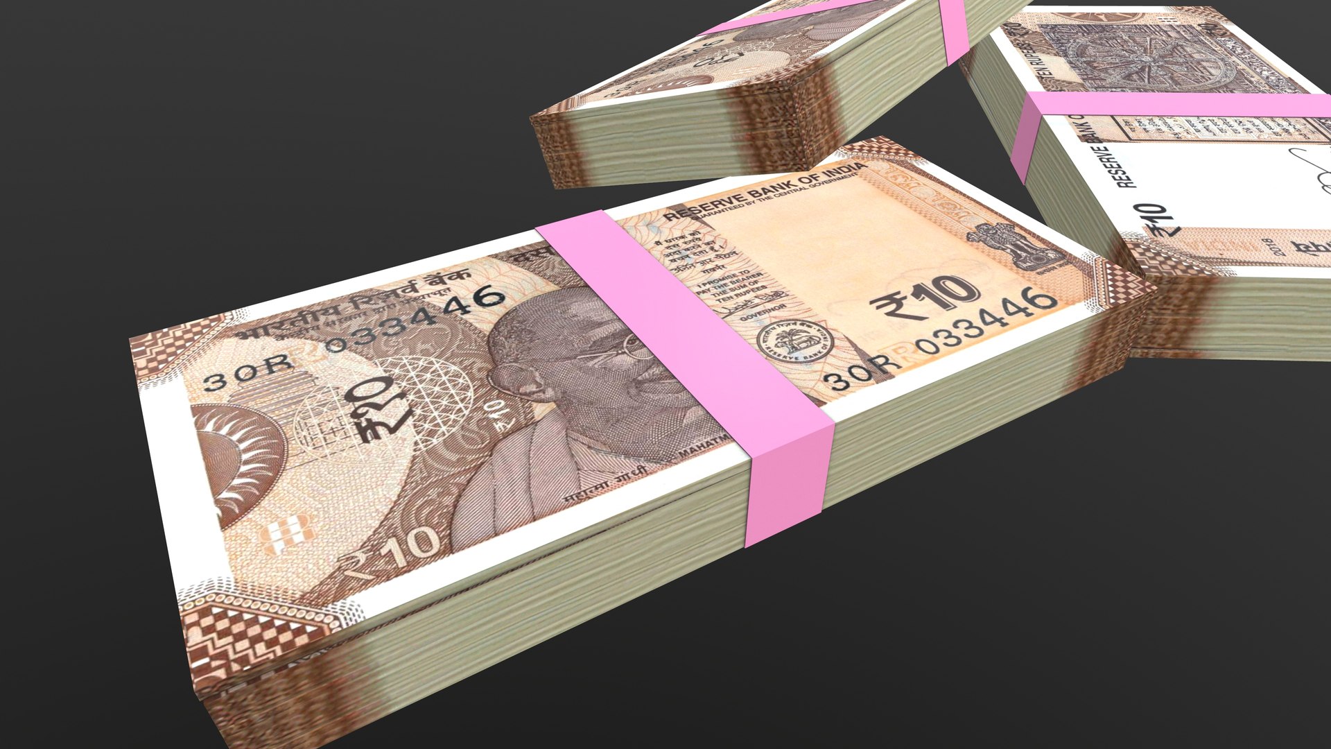 3D Model Indian 10 Note Currency Bundle AR VR PBR - TurboSquid 2007199