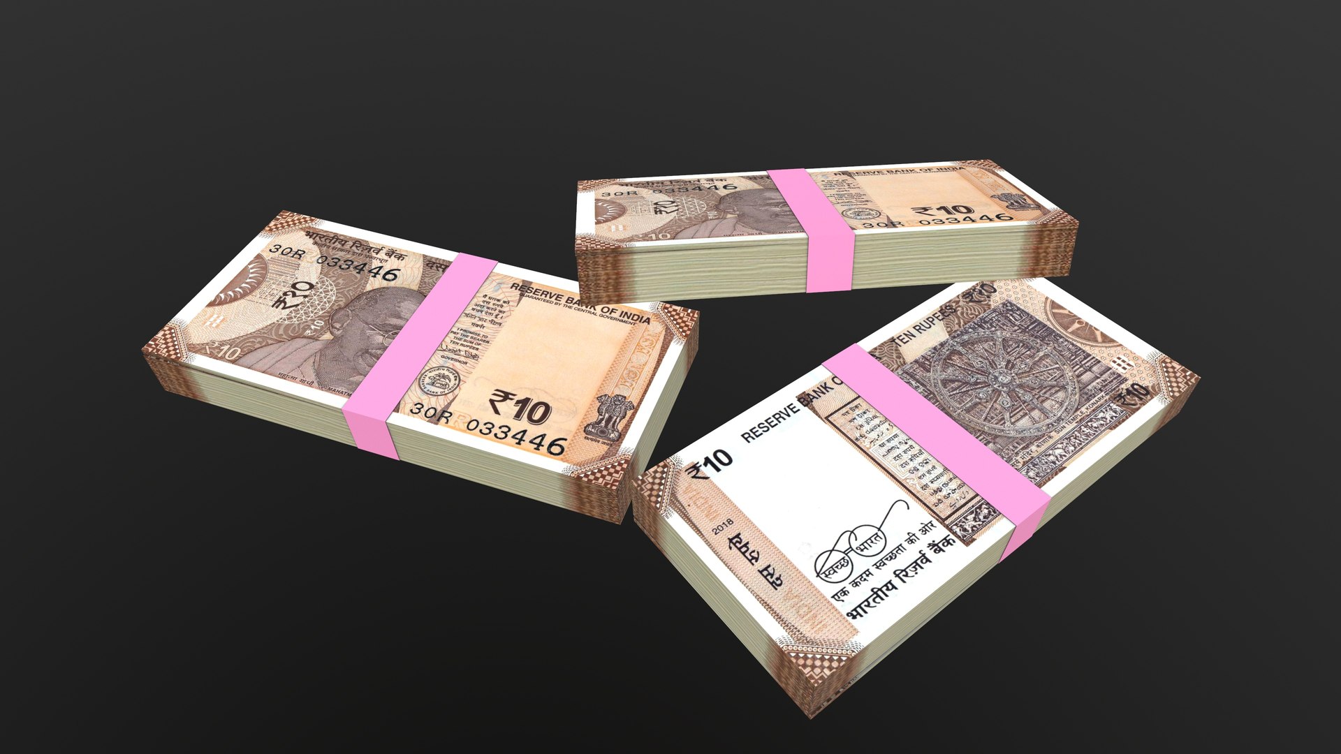 3D Model Indian 10 Note Currency Bundle AR VR PBR - TurboSquid 2007199