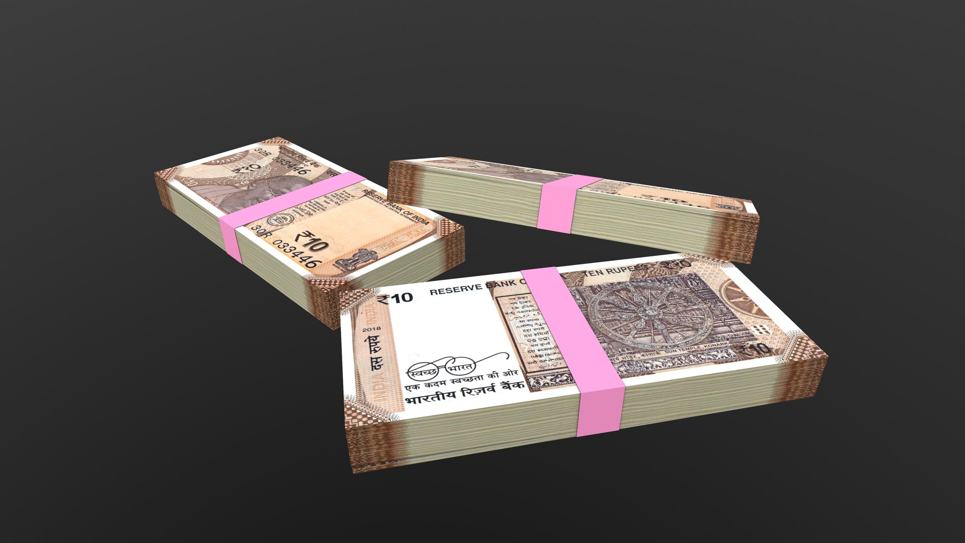 3D Model Indian 10 Note Currency Bundle AR VR PBR - TurboSquid 2007199