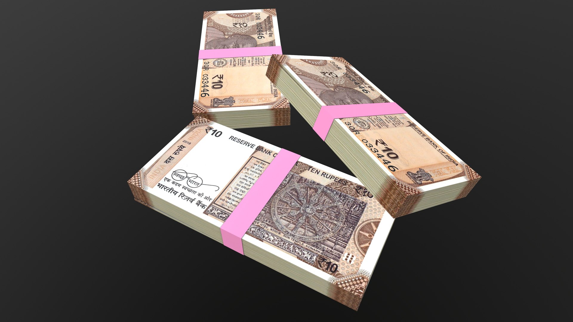 3D Model Indian 10 Note Currency Bundle AR VR PBR - TurboSquid 2007199