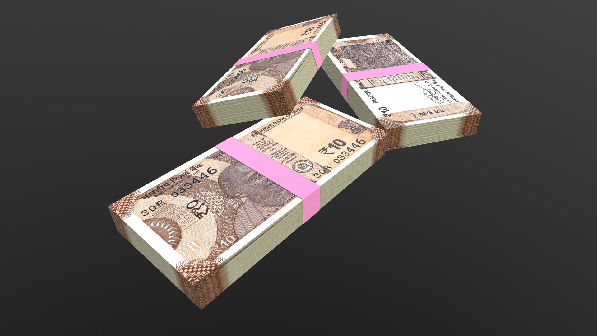3D Model Indian 10 Note Currency Bundle AR VR PBR - TurboSquid 2007199