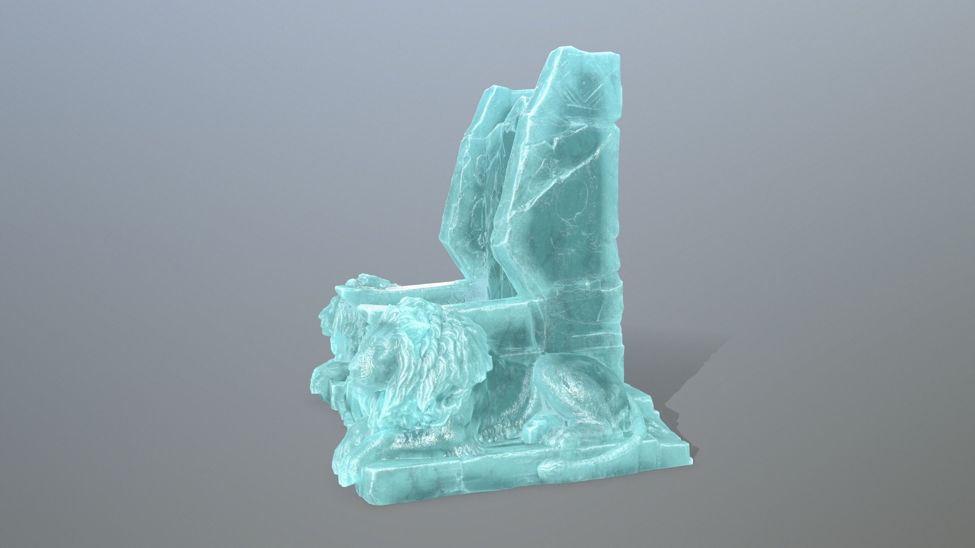 Ice Lion Throne 3D - TurboSquid 2304090