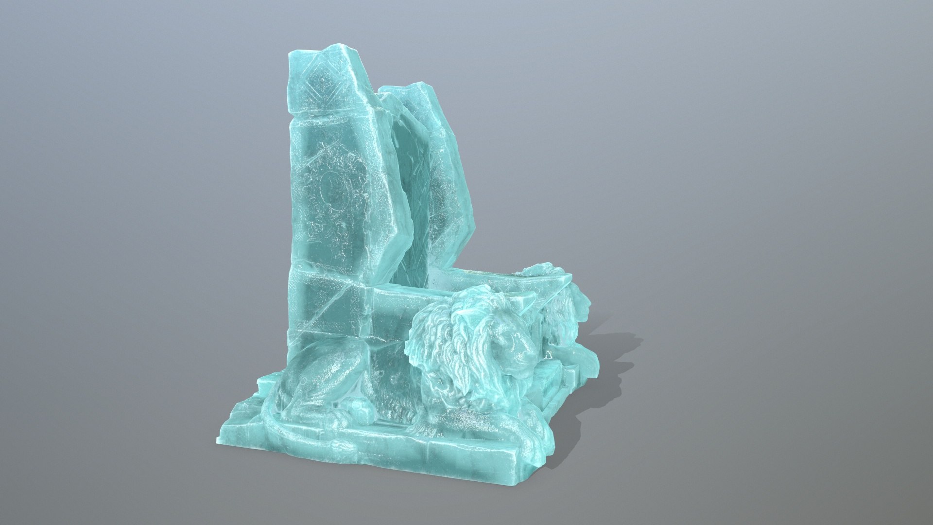 Ice Lion Throne 3D - TurboSquid 2304090