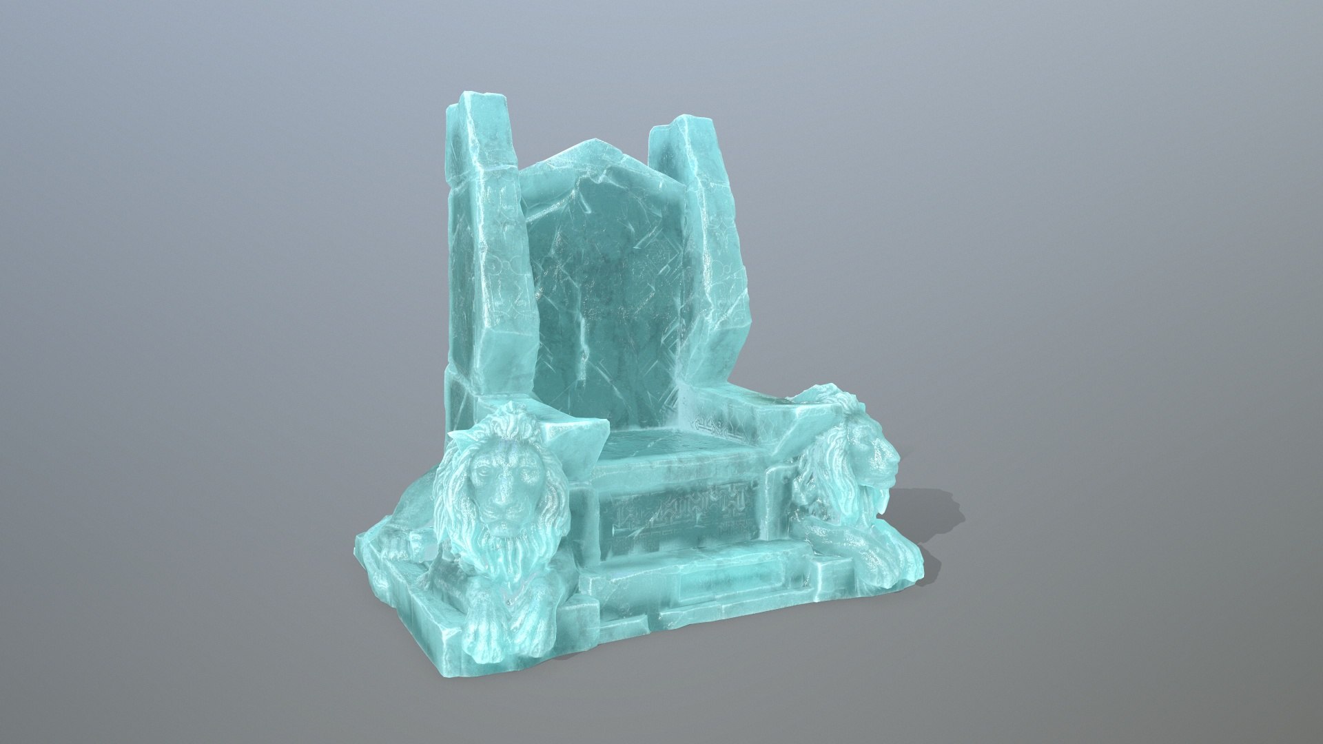 Ice Lion Throne 3D - TurboSquid 2304090