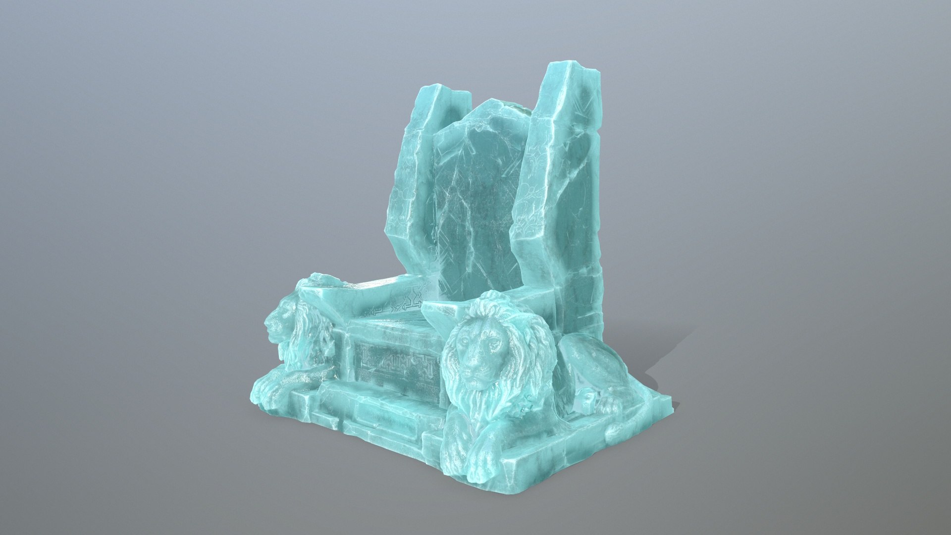 Ice Lion Throne 3D - TurboSquid 2304090