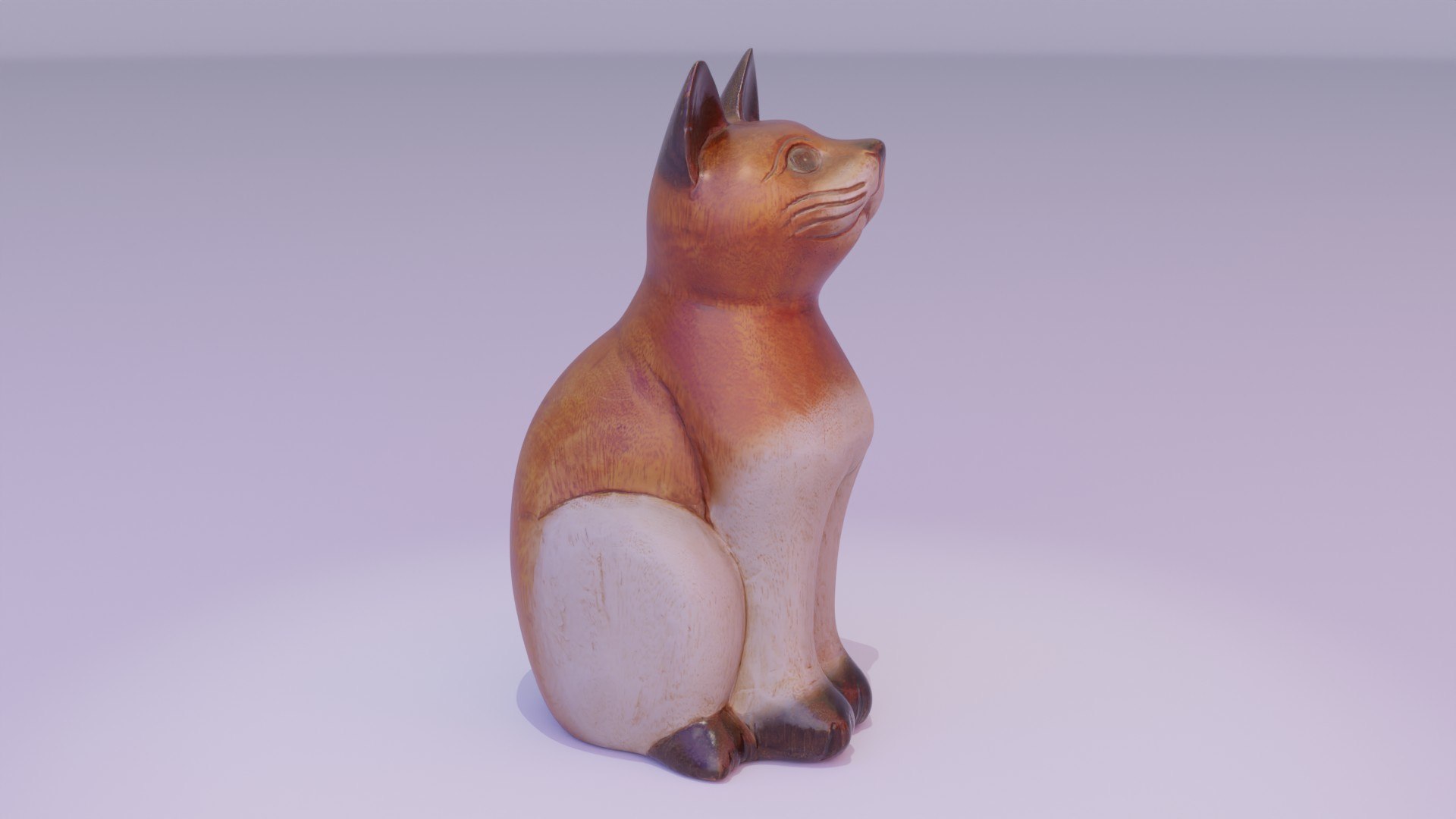 3D Cat Wood Statue 01 Low-poly - TurboSquid 1954068