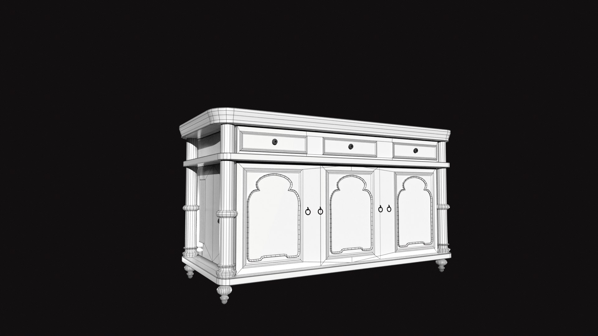 3D Medieval Wall Cabinet 01 - TurboSquid 2310190