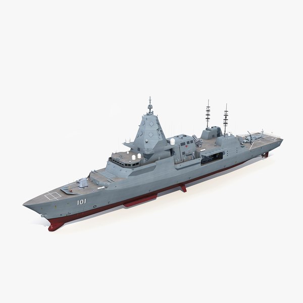 guns captains class frigate 3d model