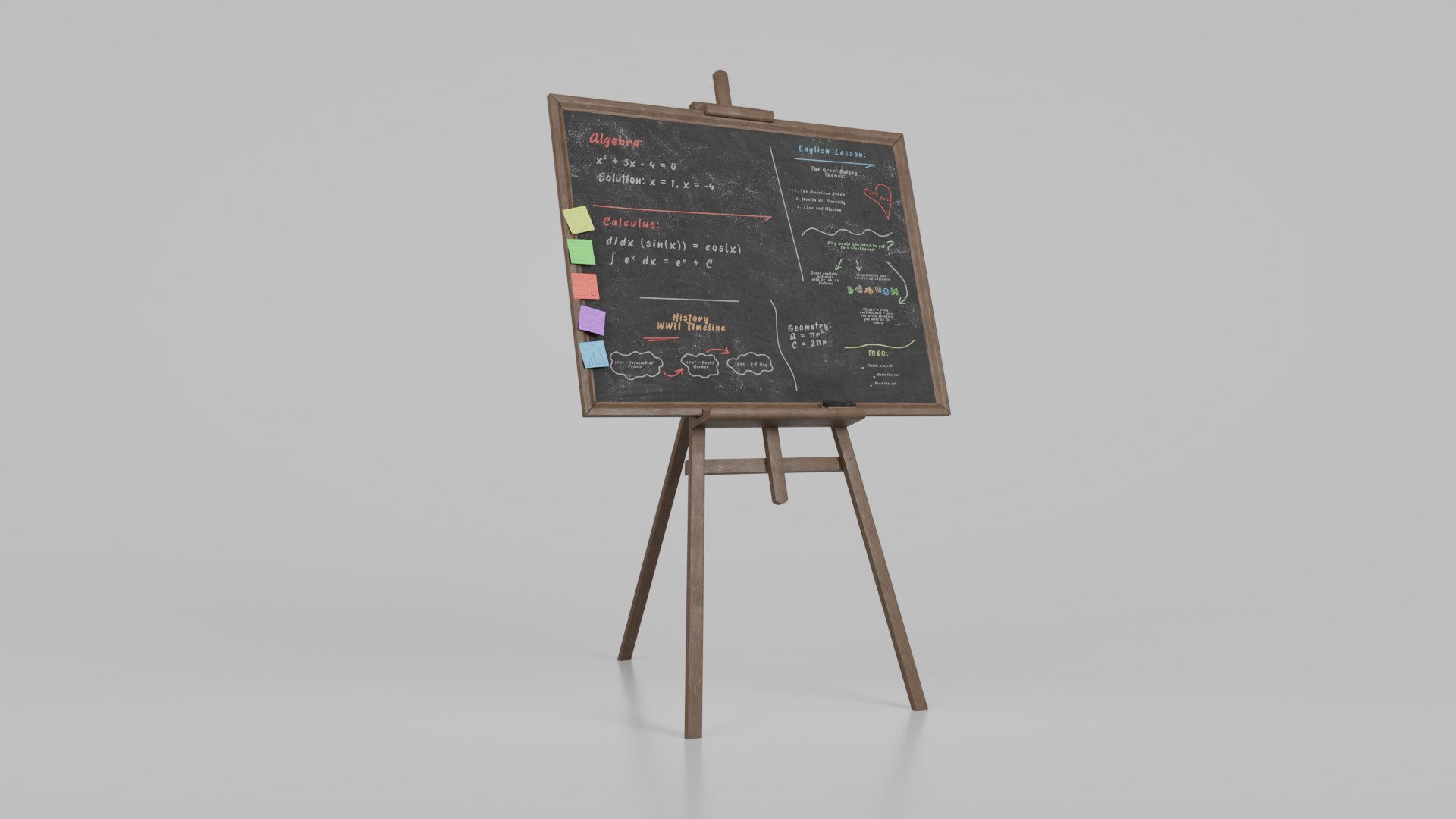 Classic Blackboard Trio - Customizable Standing Writing Board Set 3D ...