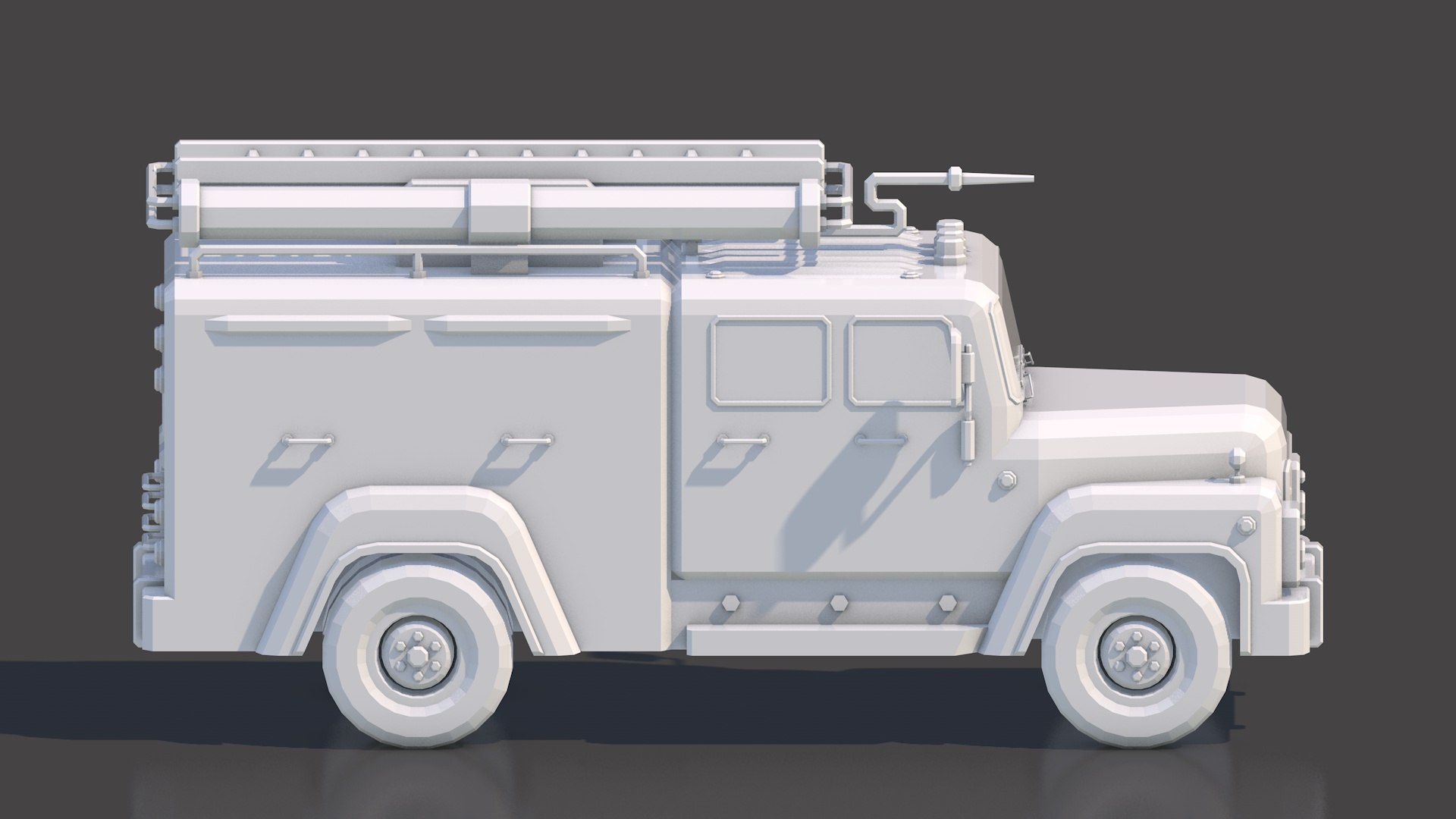 Cartoon Old Fire Engine 3D Model - TurboSquid 2162393