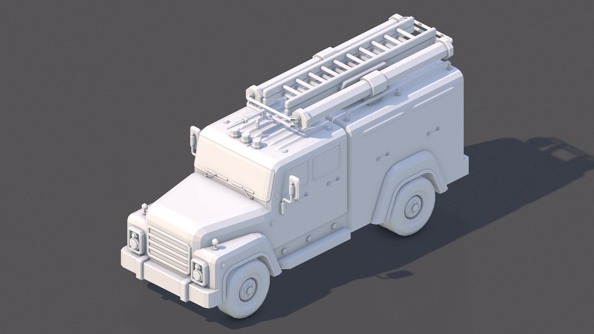 Cartoon Old Fire Engine 3D Model - TurboSquid 2162393