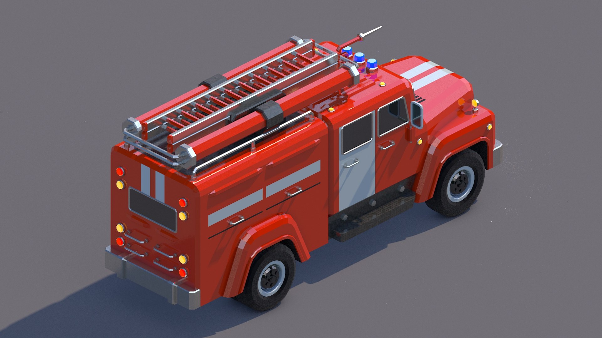 Cartoon Old Fire Engine 3D Model - TurboSquid 2162393
