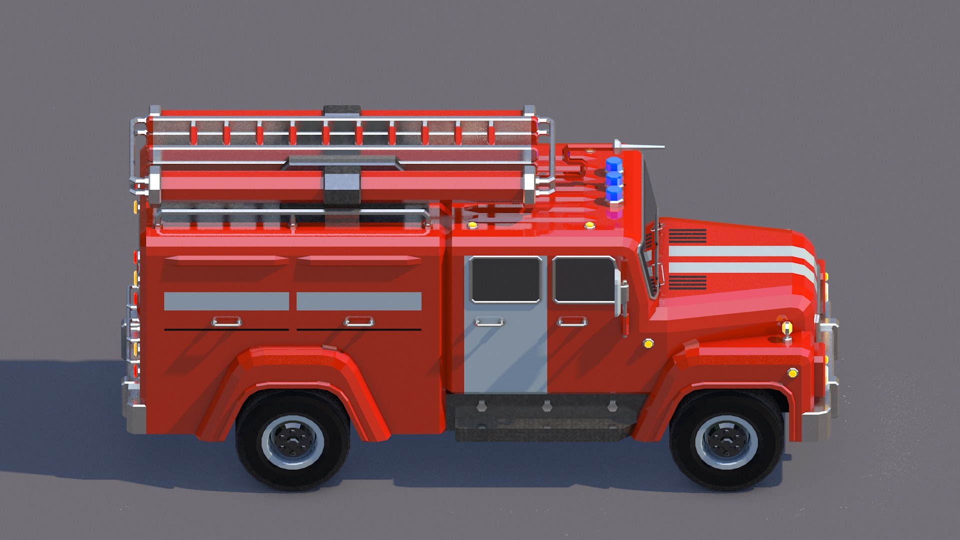 Cartoon Old Fire Engine 3D Model - TurboSquid 2162393