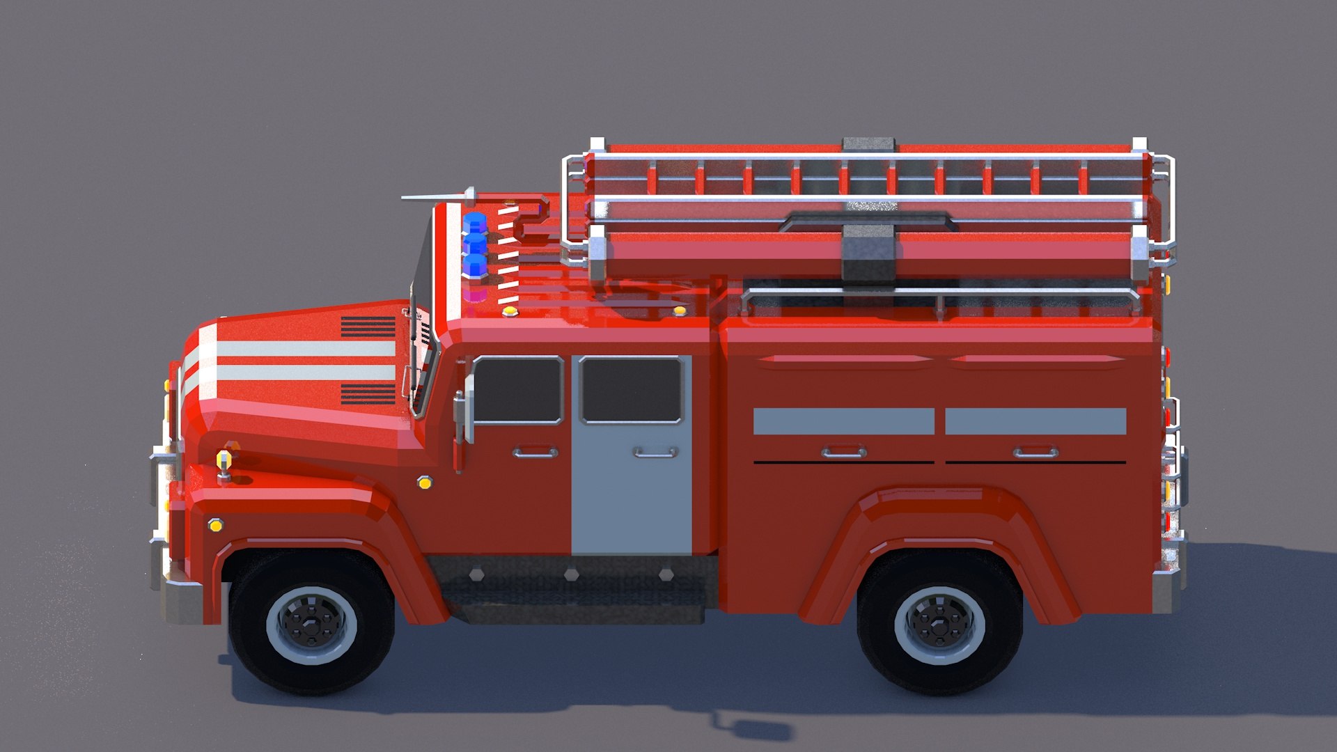 Cartoon Old Fire Engine 3D Model - TurboSquid 2162393
