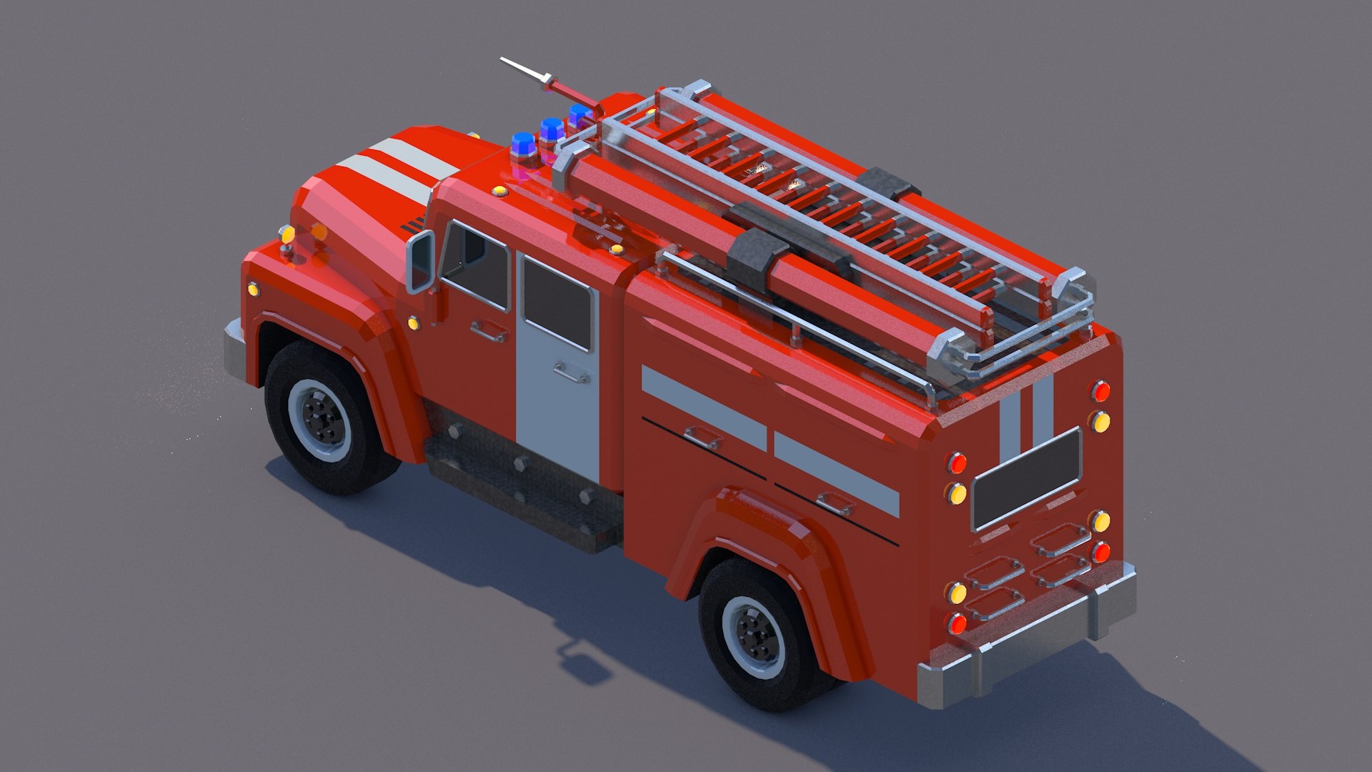 Cartoon Old Fire Engine 3D Model - TurboSquid 2162393