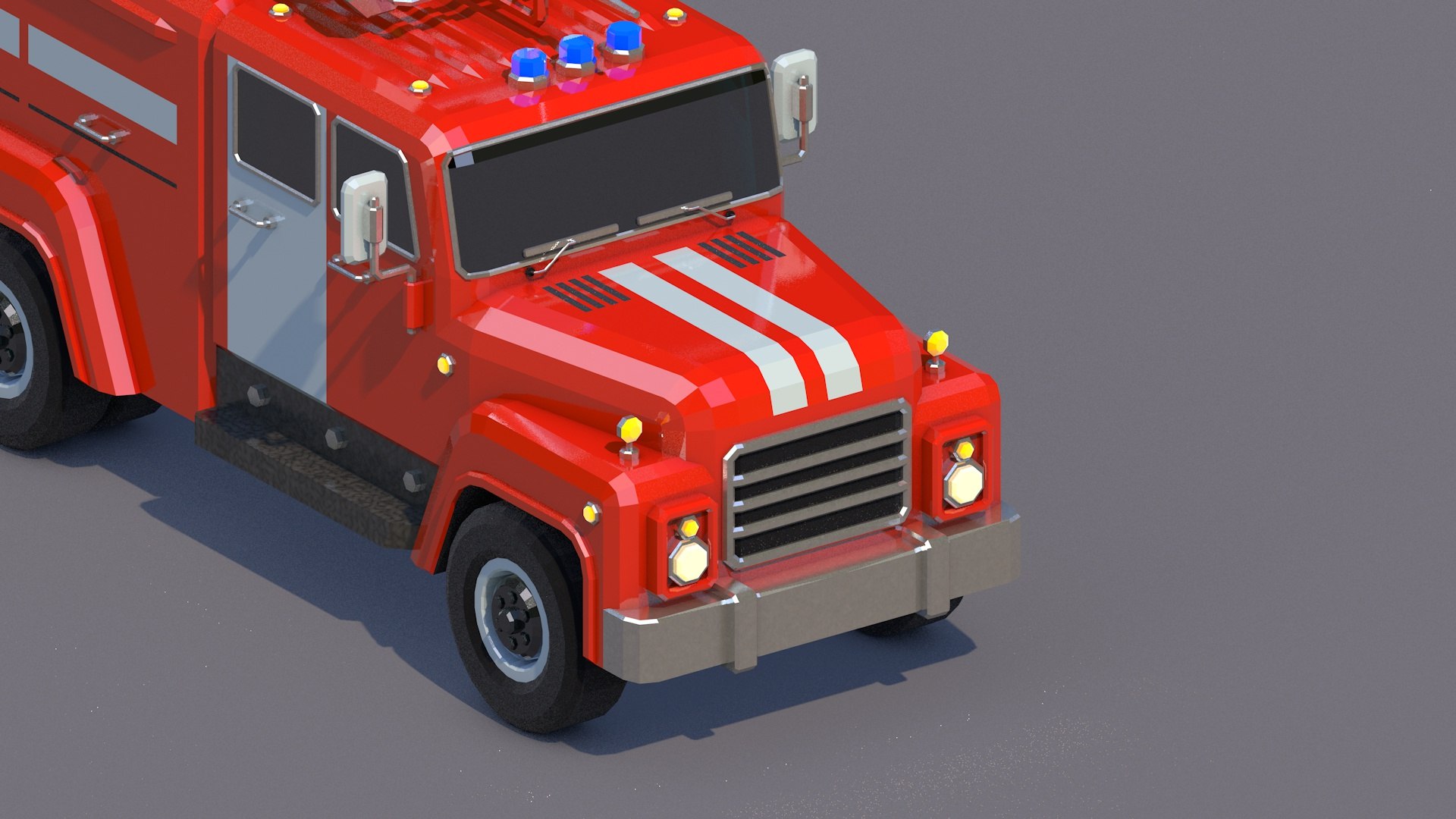 Cartoon Old Fire Engine 3D Model - TurboSquid 2162393
