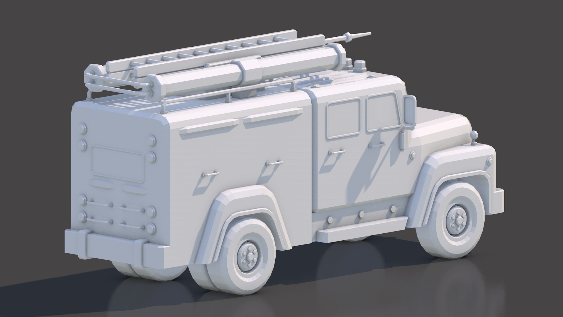 Cartoon Old Fire Engine 3D Model - TurboSquid 2162393