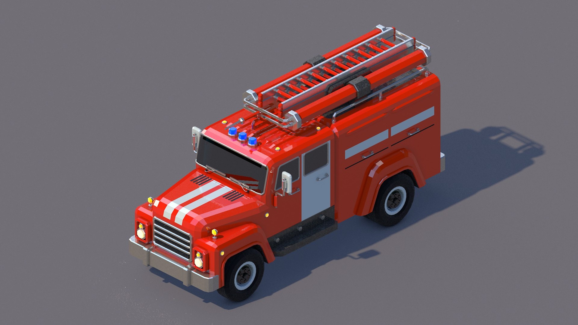 Cartoon Old Fire Engine 3D Model - TurboSquid 2162393