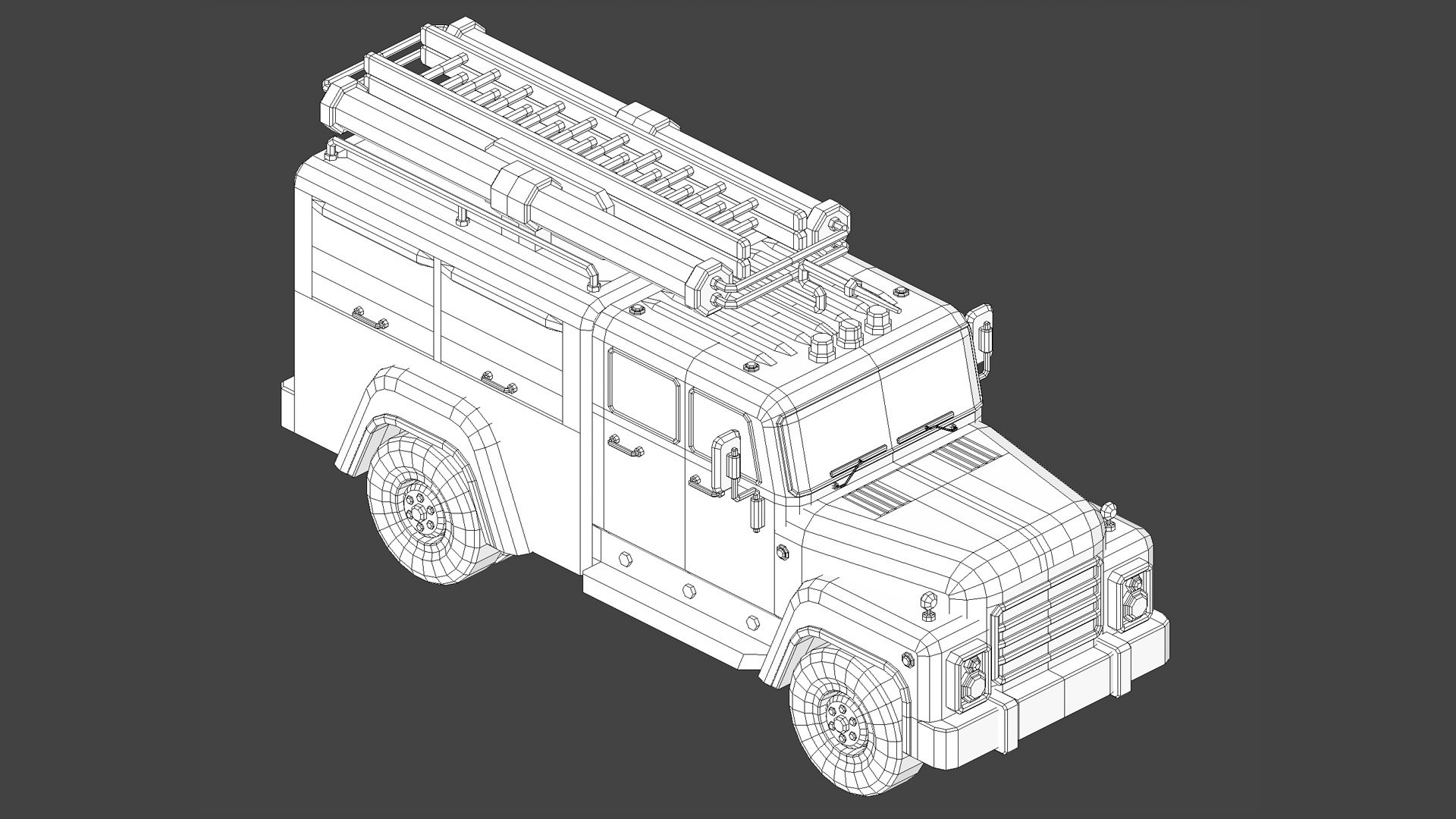 Cartoon Old Fire Engine 3D Model - TurboSquid 2162393