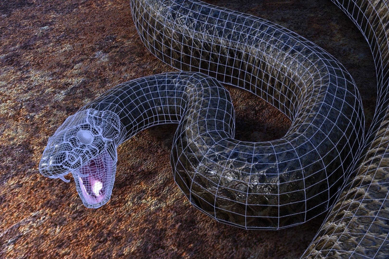 3d Model Black Snake