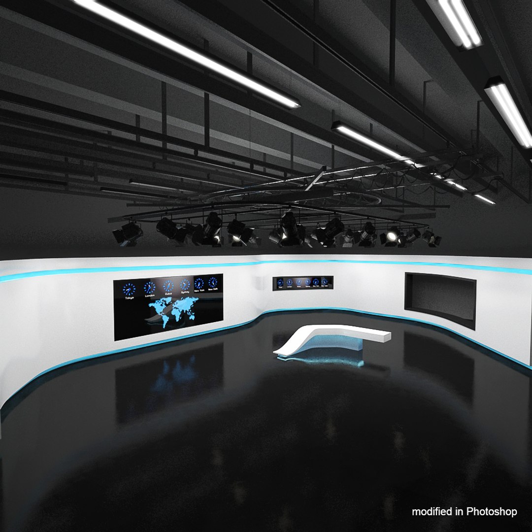 3d Tv Studio Model