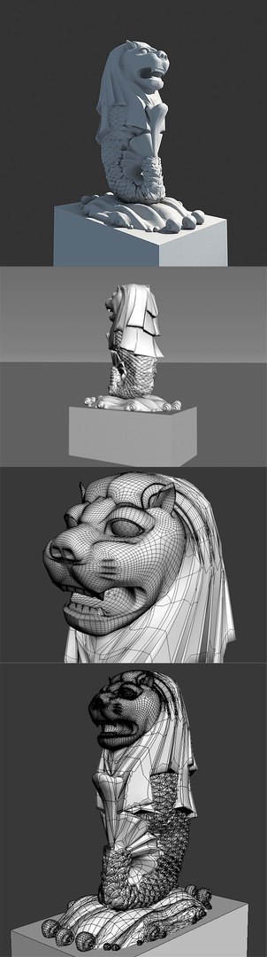 Merlion Low-poly 3D Model - TurboSquid 1514365