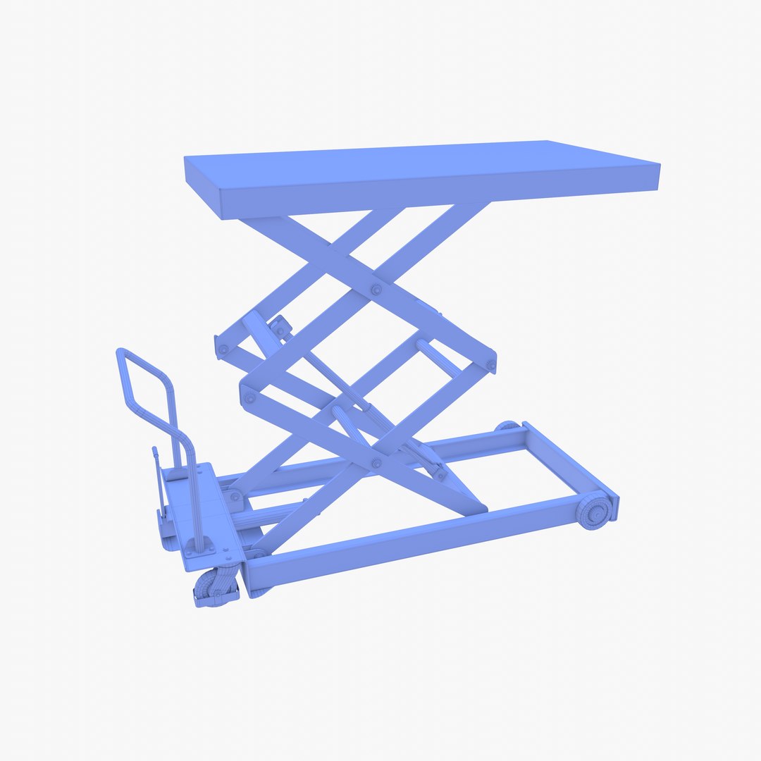 Scissor Lift Table Red 3D Model - TurboSquid 2058601