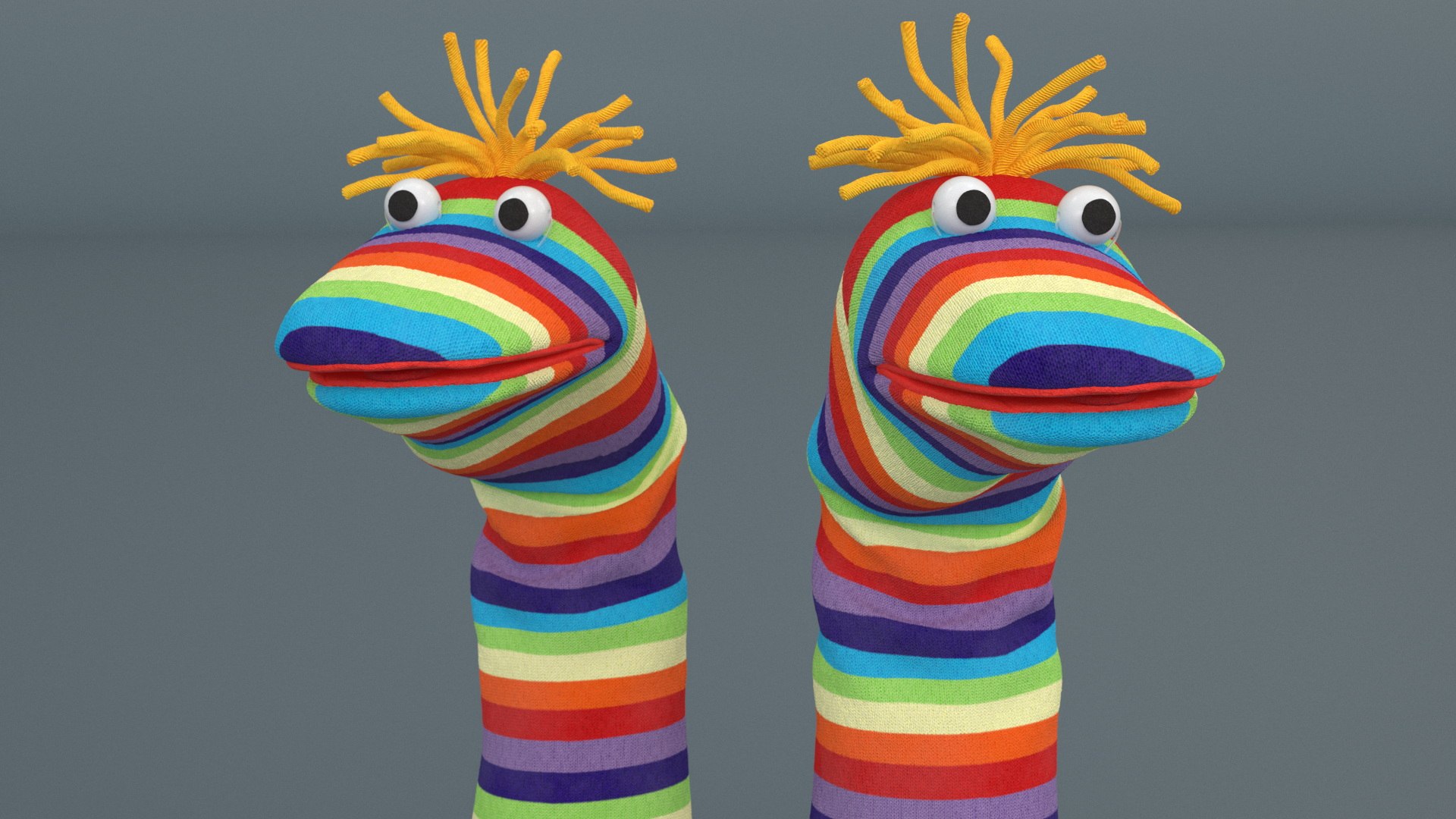 Striped Sock Puppet With Googly Eyes Boy Model - TurboSquid 2267547