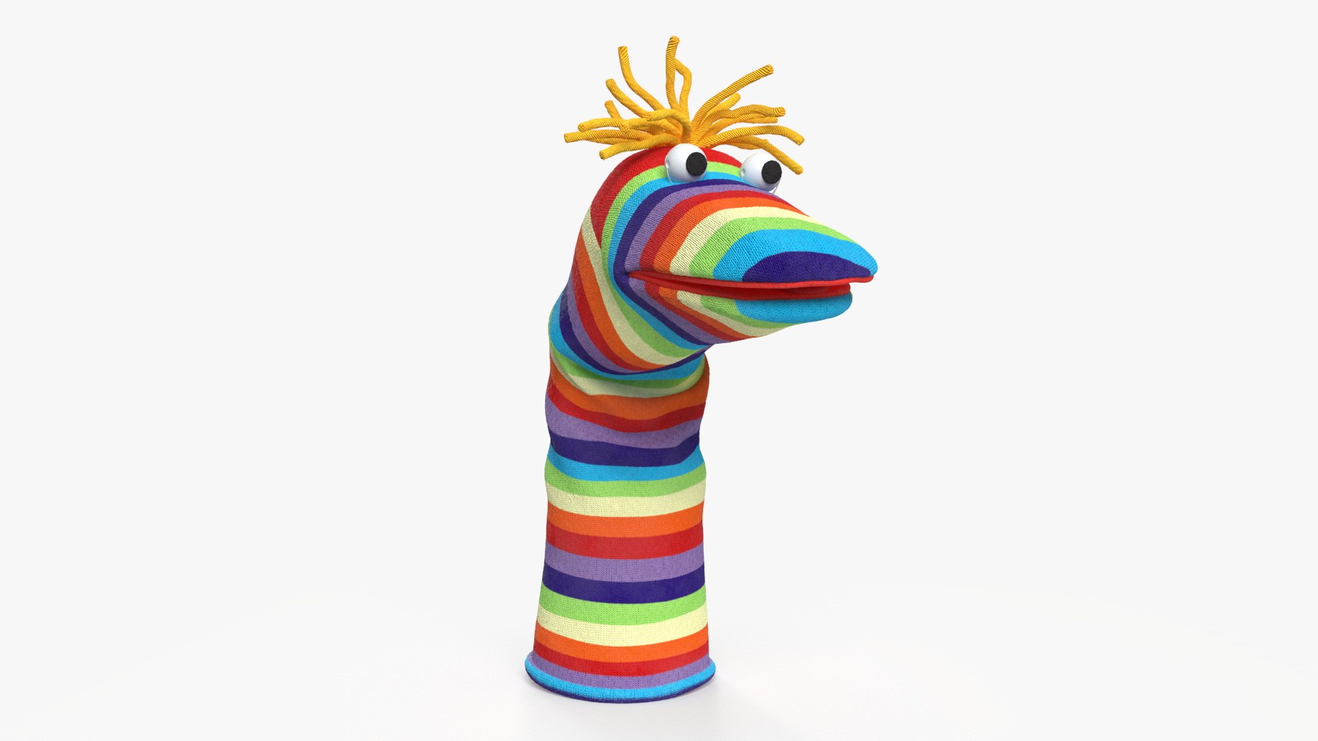 Striped Sock Puppet With Googly Eyes Boy Model - TurboSquid 2267547