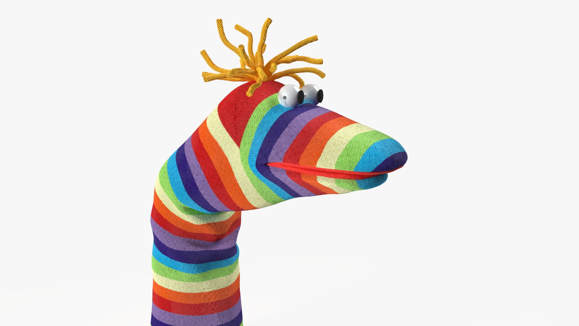 Striped Sock Puppet With Googly Eyes Boy Model - TurboSquid 2267547