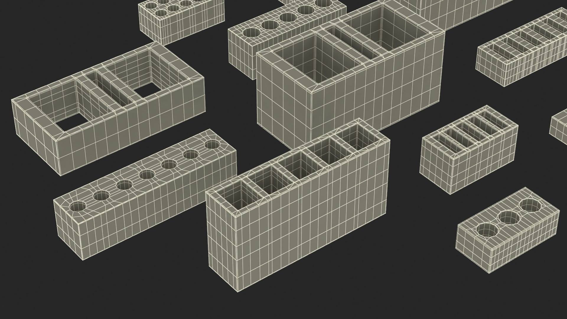 3D Bricks Set Red Model - TurboSquid 2140063