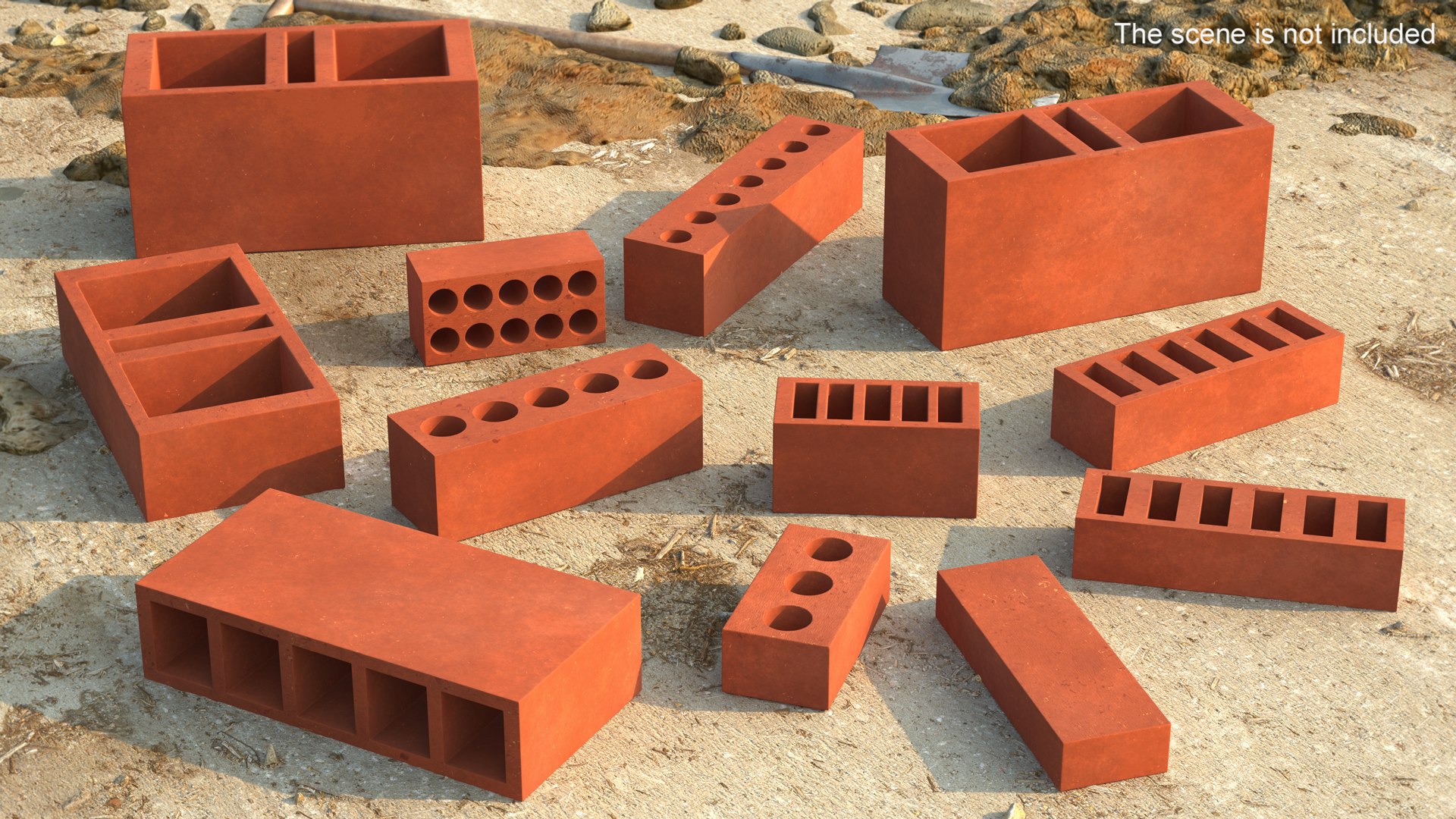 3D Bricks Set Red Model - TurboSquid 2140063