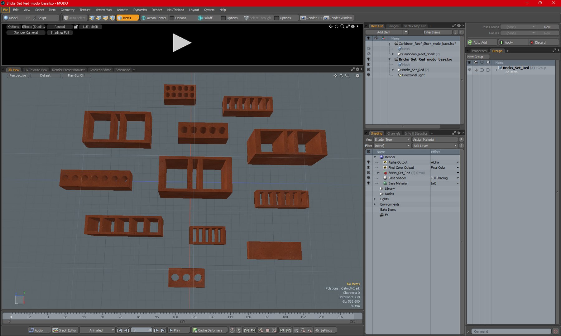 3D Bricks Set Red Model - TurboSquid 2140063