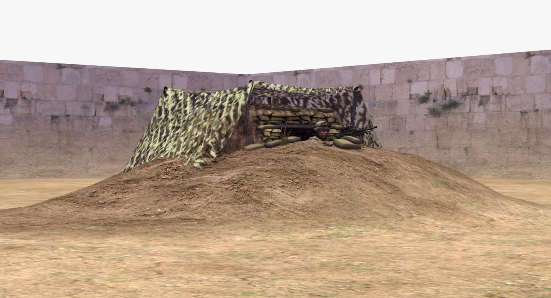 Bunker Foxhole 3d Model