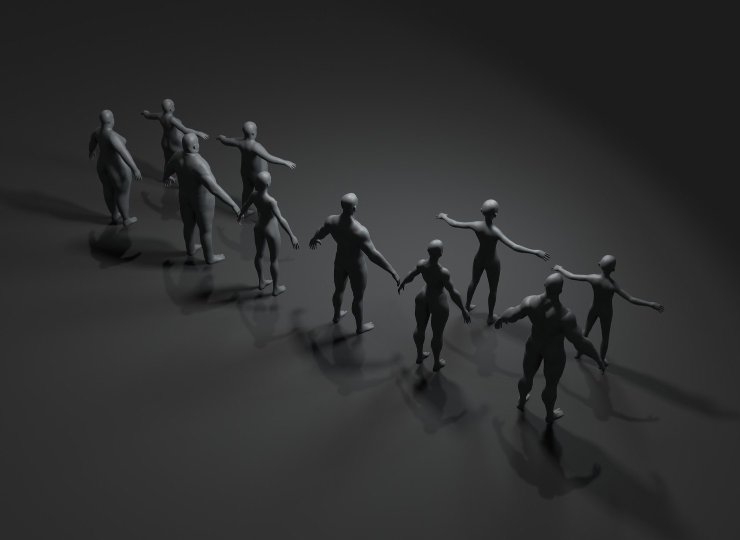 Human Body Base Mesh 10 3D Models Pack 20k Polygons 3D - TurboSquid 1758244