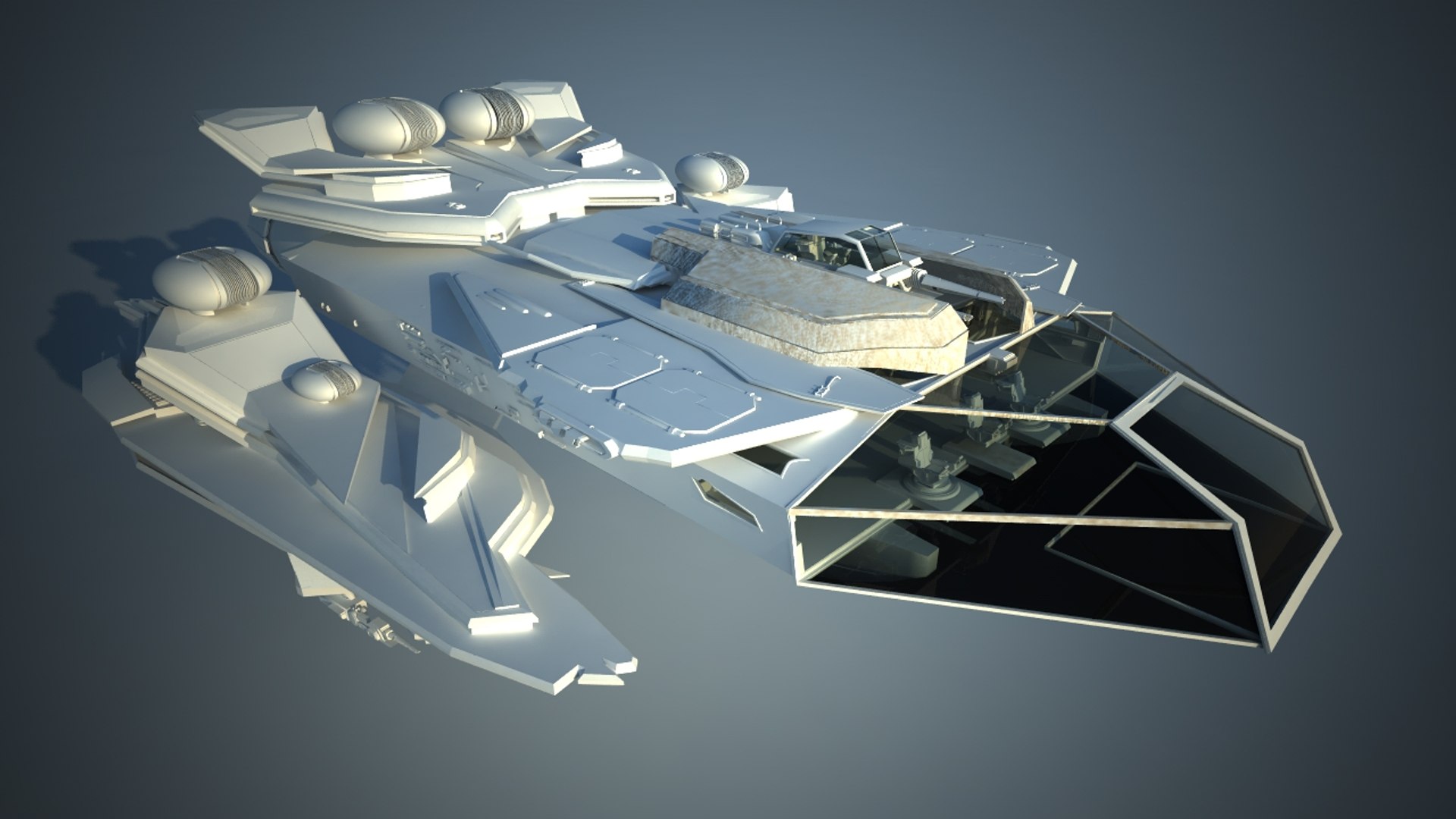 Spaceship 3d C4d