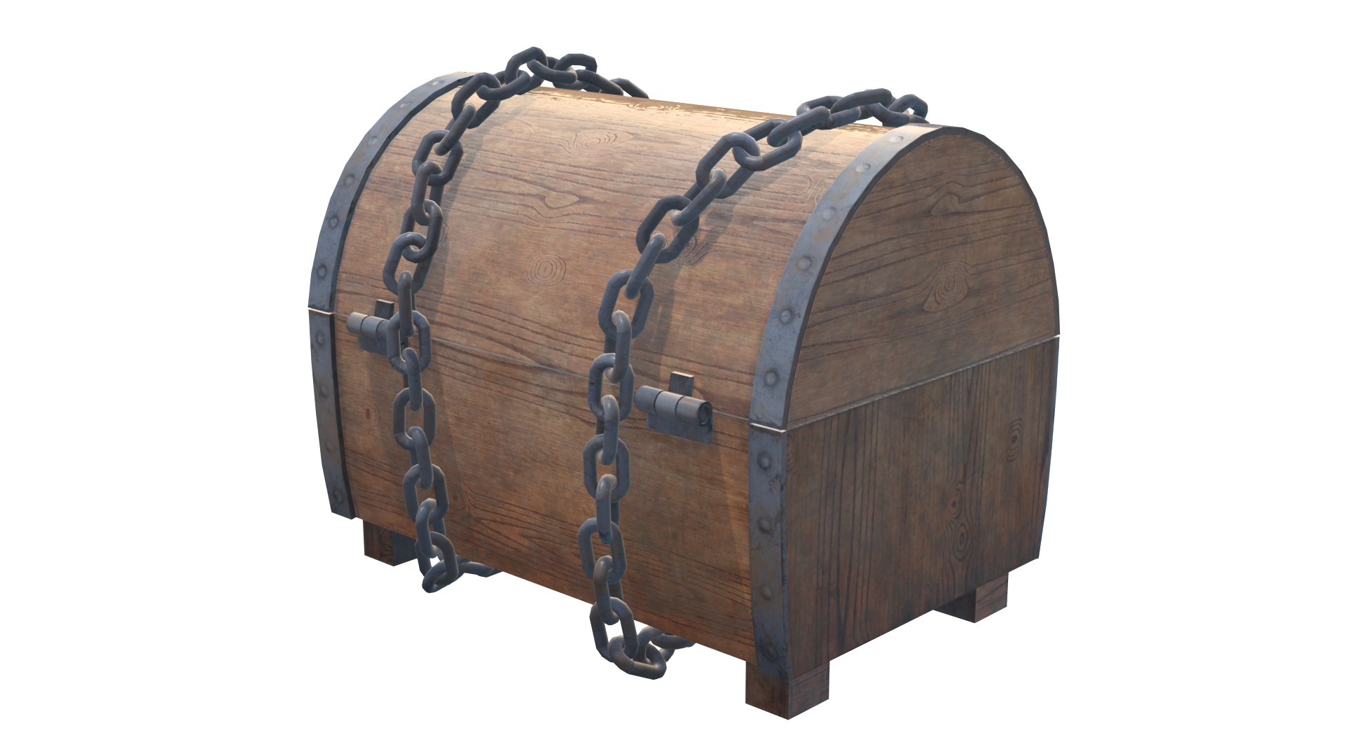 3D Low Poly Chained Wooden Treasure Chest 3D Model - TurboSquid 2298009