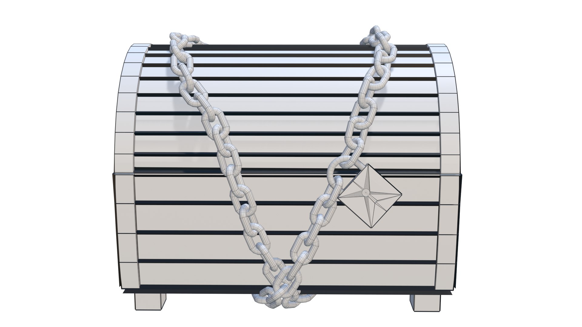 3D Low Poly Chained Wooden Treasure Chest 3D Model - TurboSquid 2298009