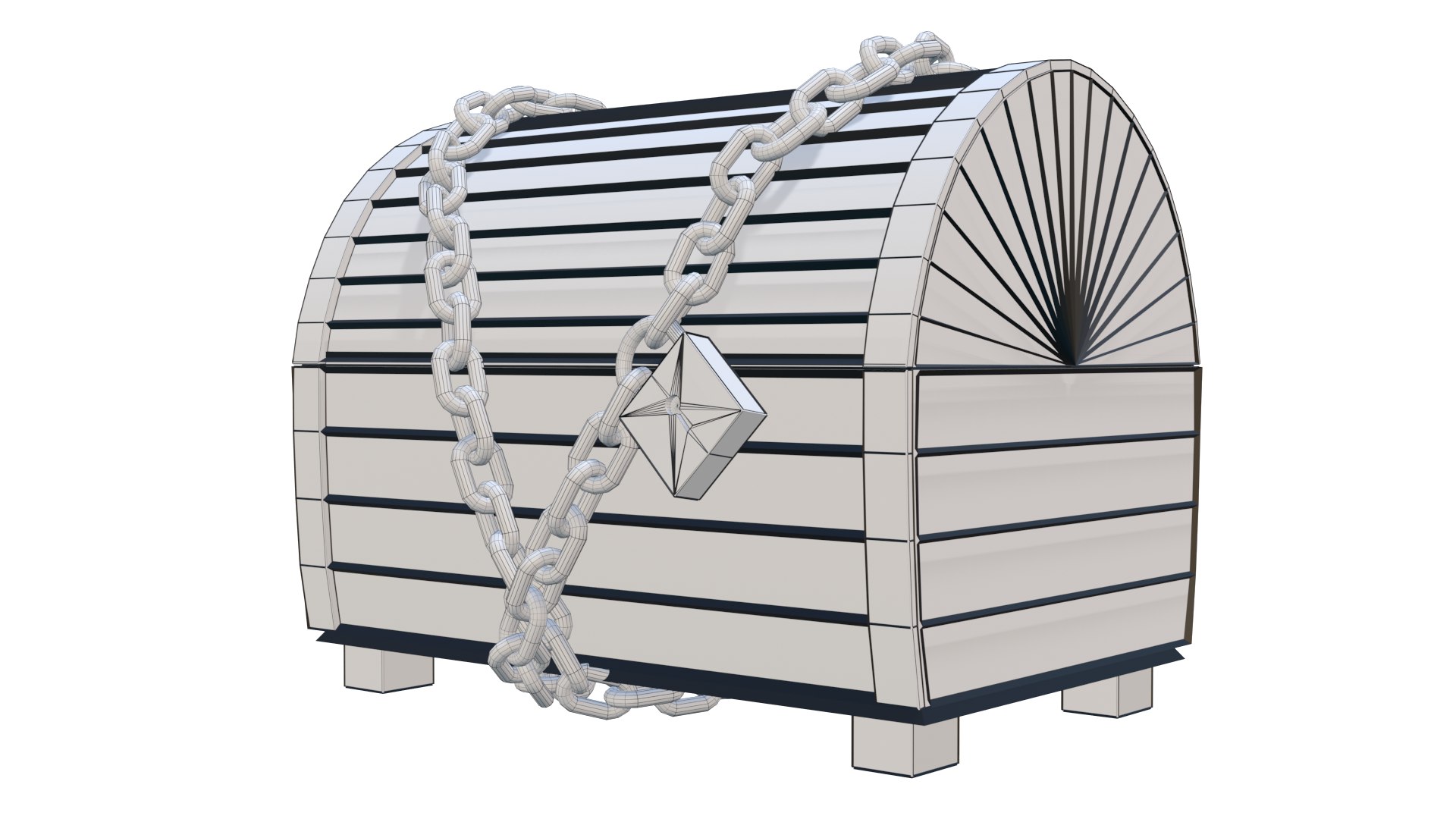 3D Low Poly Chained Wooden Treasure Chest 3D Model - TurboSquid 2298009
