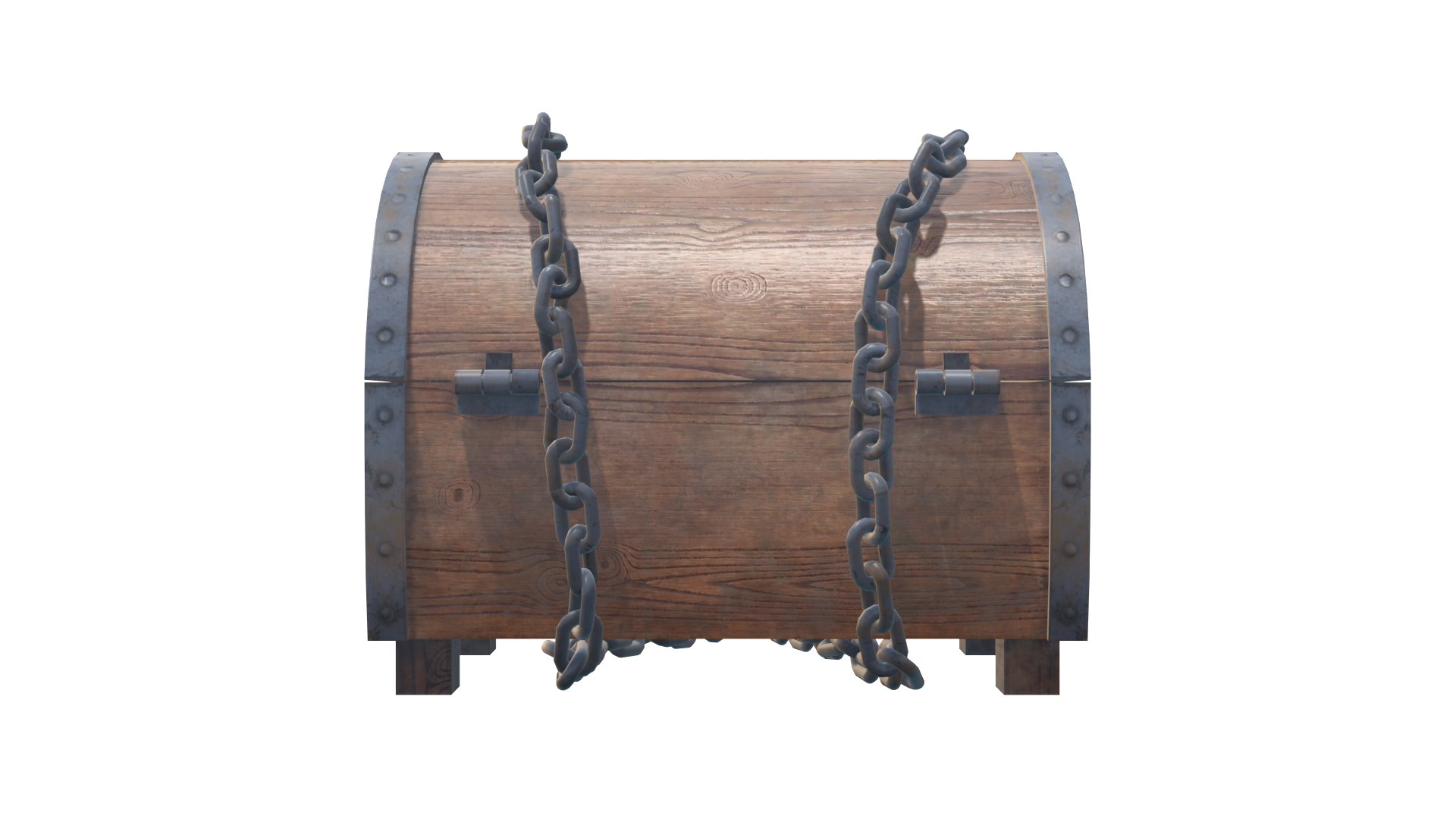 3D Low Poly Chained Wooden Treasure Chest 3D Model - TurboSquid 2298009