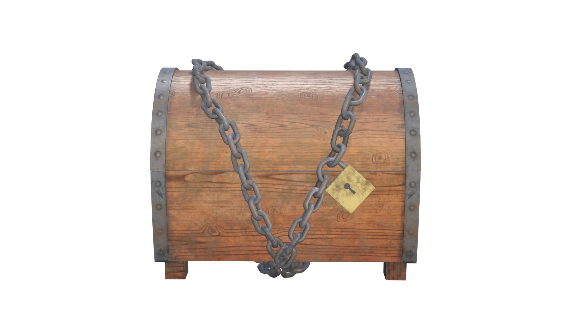 3D Low Poly Chained Wooden Treasure Chest 3D Model - TurboSquid 2298009