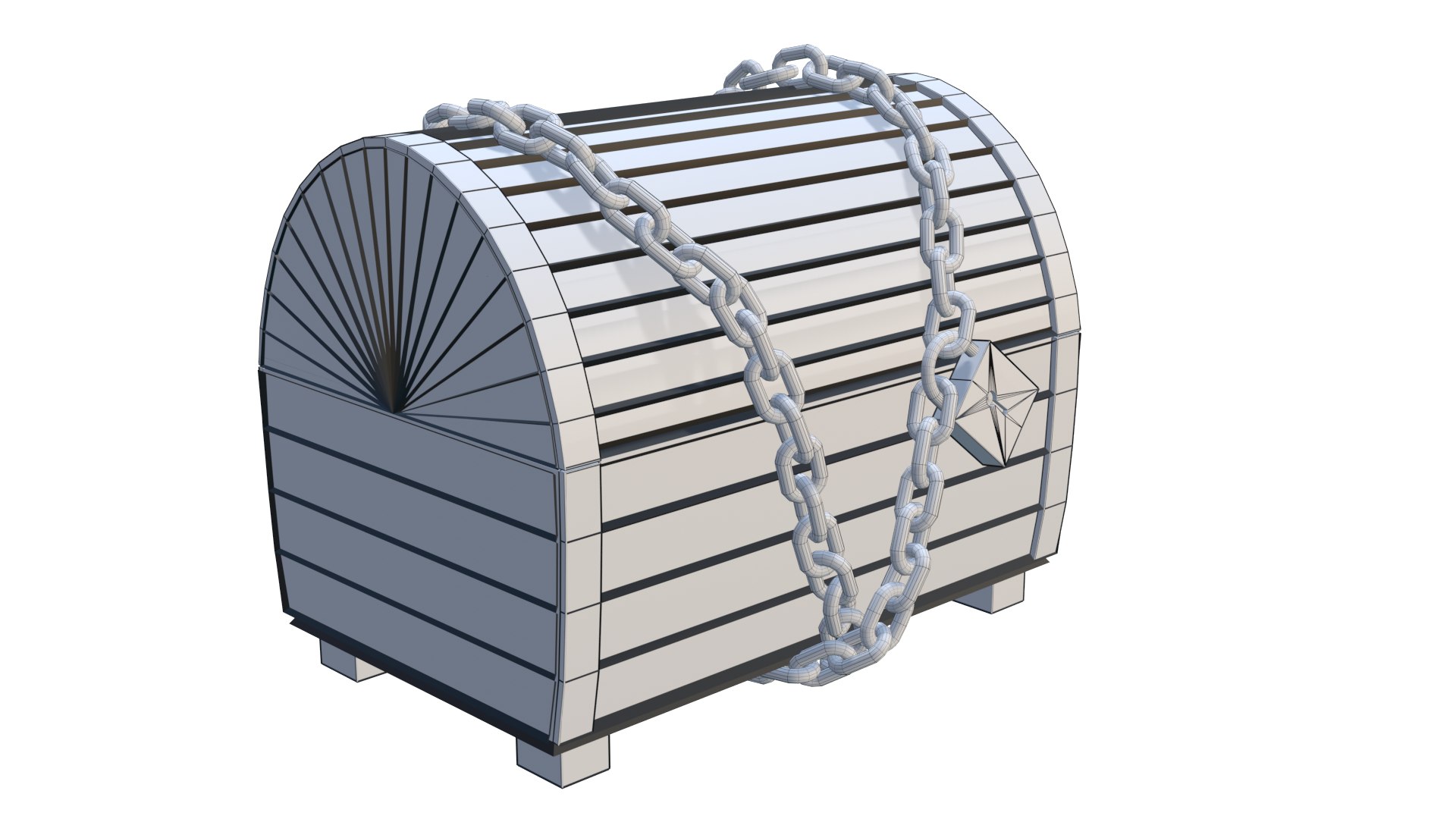 3D Low Poly Chained Wooden Treasure Chest 3D Model - TurboSquid 2298009