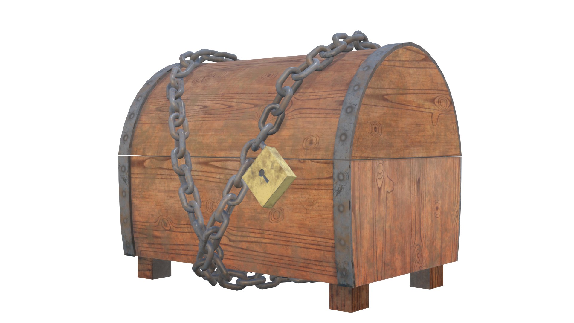 3D Low Poly Chained Wooden Treasure Chest 3D Model - TurboSquid 2298009
